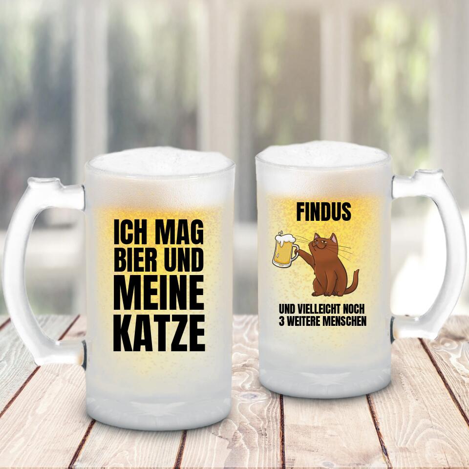 Pet Printed – Ich mag Bier und meine Katze - Individueller Bierkrug